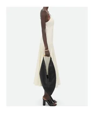 Bottega Veneta Woven Leather Shoulder Bag With Metal Handle