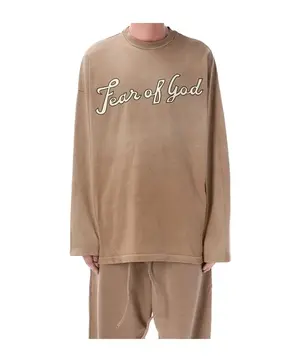 Fear Of God Long Sleeve T-shirt With Dual-sided Print - Brown