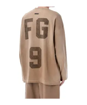 Fear Of God Long Sleeve T-shirt With Dual-sided Print - Brown