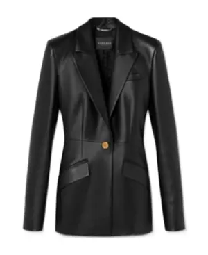 Versace Medusa Leather Blazer - Black