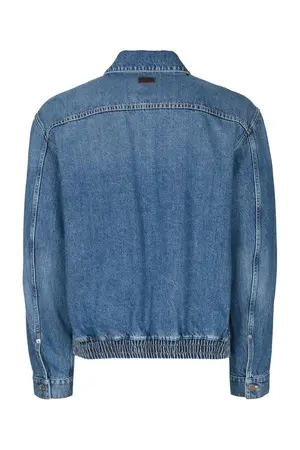 Dior Zip-up Denim Jacket With Wide Collar