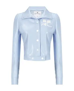 COURREGES Courrèges Logo-patch Press-stud Jacket - Blue