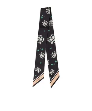Dolce & Gabbana Dolce Gabbana Floral Print Silk Scarf - Black