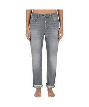 DONDUP Five-pocket Distressed Hem Jeans - Gray