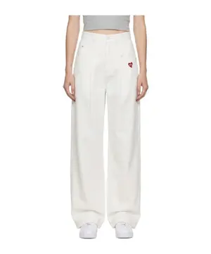 Marissa Chiara Heart Embroidered Wide-leg Casual Pants