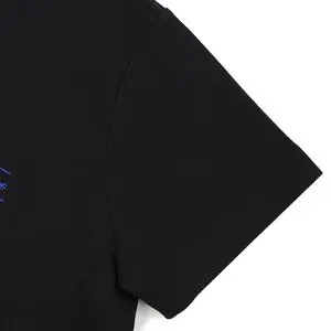 Burberry Logo Embroidered Short Sleeved Polo Shirt - Black