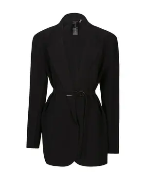 Norma Kamali Notched Lapel Belted Blazer