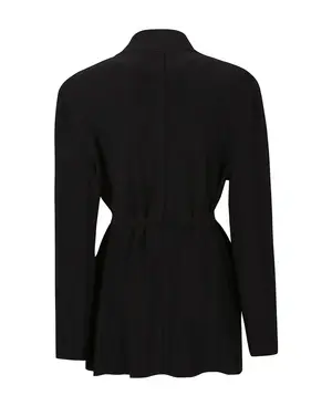 Norma Kamali Notched Lapel Belted Blazer