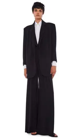 Norma Kamali Notched Lapel Belted Blazer
