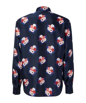 Fendi Floral Print Long-sleeve Shirt - Blue