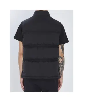 Moncler Aul Logo Embroidered Ski Gilet - Black