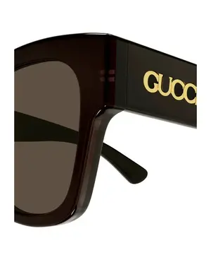 Gucci Butterfly Frame Full Rim Sunglasses - Brown