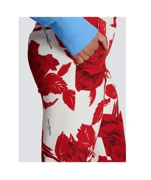 Balmain Roses Print Crepe Trousers