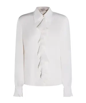 Alberta Ferretti Ruffled Lace Detail Shirt