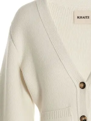 Khaite The Scarlet Knitted Cardigan - White