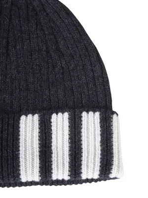 Thom Browne 4-bar Knitted Beanie - Black