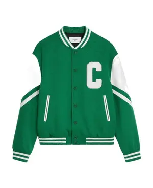 Celine Textured Wool Jackson Teddy Jacket - Green