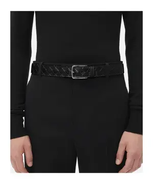 Bottega Veneta Intrecciato Belt - Black