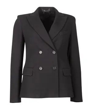 Max Mara Double-breasted Tailored Jacket - Black