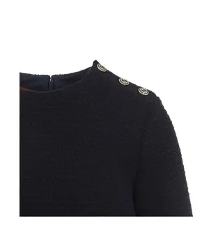 Gucci Damier Boucle Long-sleeve Dress