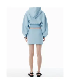 Alexander Wang Cropped Zip-up Hoodie - Light Blue