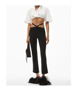 Alexander Wang Criss-cross Logo-trim Leggings
