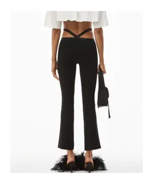 Alexander Wang Criss-cross Logo-trim Leggings