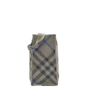 Burberry Small Check Knitted Tote Bag - Lichen
