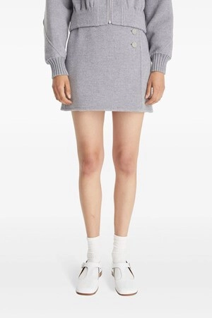 Tory Burch T Monogram Mini Skirt - Gray