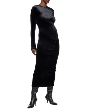 TOTEME Twisted Velvet Midi Dress