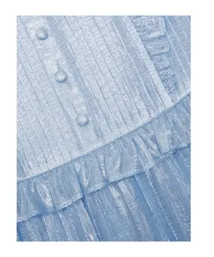 SELF-PORTRAIT Pleated Midi Dress With Ruffled Hem