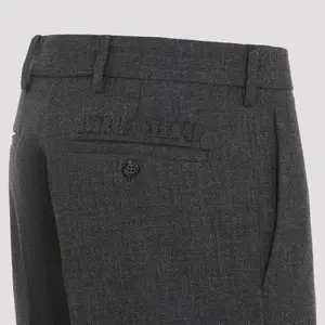 Miu Miu Logo-patch Trousers - Grey