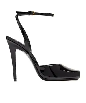 Saint Laurent La Scandale Open Toe Sandals With Logo Detail
