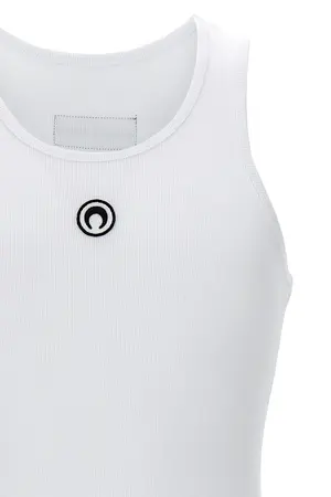 MARINE SERRE Moon Logo Embroidered Ribbed Tank Top