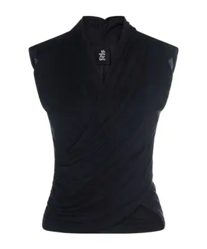 THOM KROM Sleeveless Draped V-neck Top