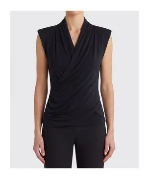 THOM KROM Sleeveless Draped V-neck Top