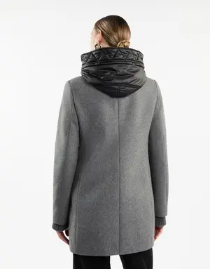 FAY Toggle Hooded Coat With Technology Bib - Grey