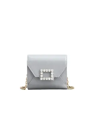 ROGER VIVIER Gem-embellished Chain Wallet - Grey