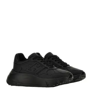 Hogan H" Engraved Low-top Sneakers - Black