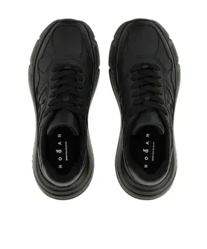 Hogan H" Engraved Low-top Sneakers - Black