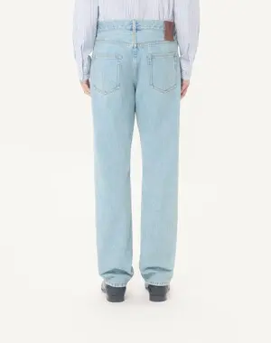 Valentino Garavani Logo Patch Straight Leg Jeans