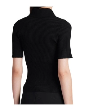 COURREGES Courrèges Short-sleeve Ribbed Knit Polo Shirt With Logo Detail
