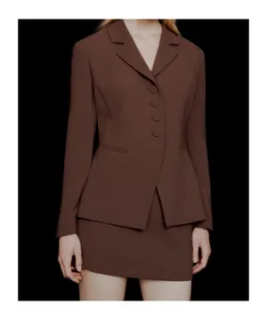 Marella Semi-fitted Envers Satin Blazer - Brown
