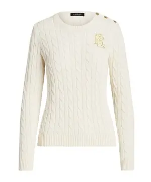 Ralph Lauren Cable Knit Long Sleeve Pullover With Logo