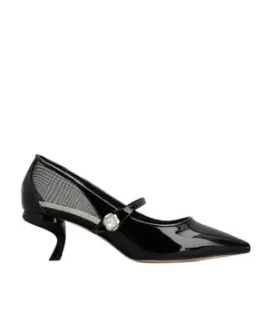 ROGER VIVIER Virgule Babies Patent Leather Pumps - Black