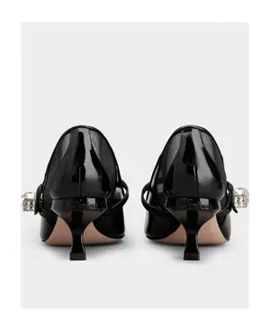 ROGER VIVIER Virgule Babies Patent Leather Pumps - Black