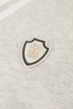 Brunello Cucinelli V-neck Logo Knit Top