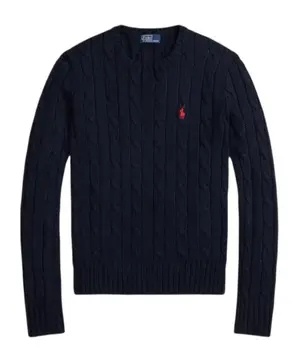 Ralph Lauren Cable Knit Long Sleeve Pullover - Black
