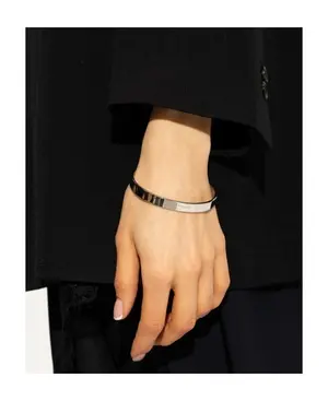 MAISON MARGIELA Logo Engraved Bangle Bracelet - White