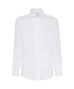 Brunello Cucinelli Buttoned Long-sleeved Shirt - White
